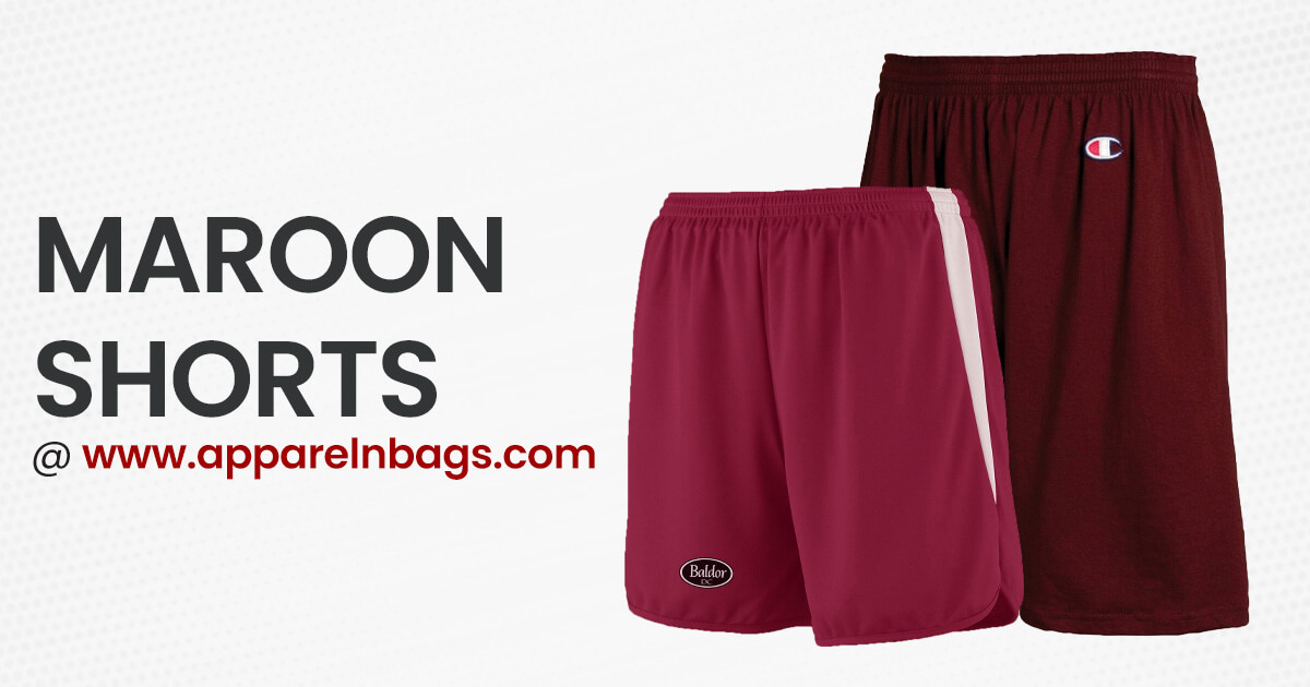 Shop Custom maroon shorts at wholesale price - ApparelnBags