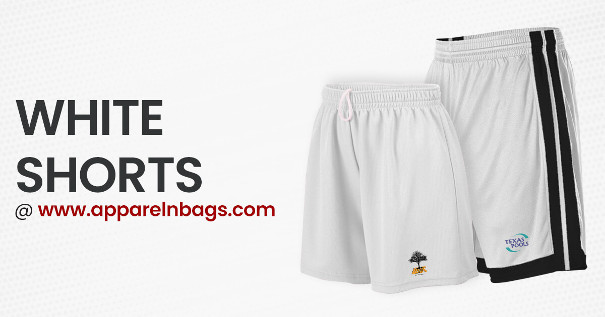 Stylish Design Custom White Shorts in Bulk | ApparelnBags
