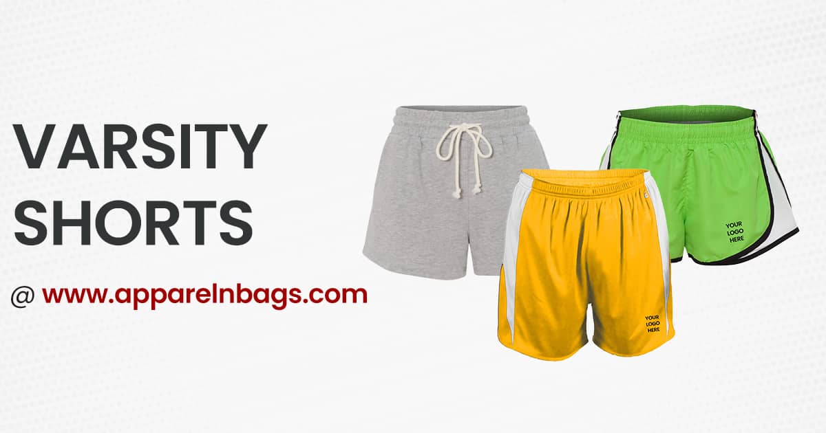 Budget-friendly Custom Varsity Shorts in Bulk | ApparelnBags