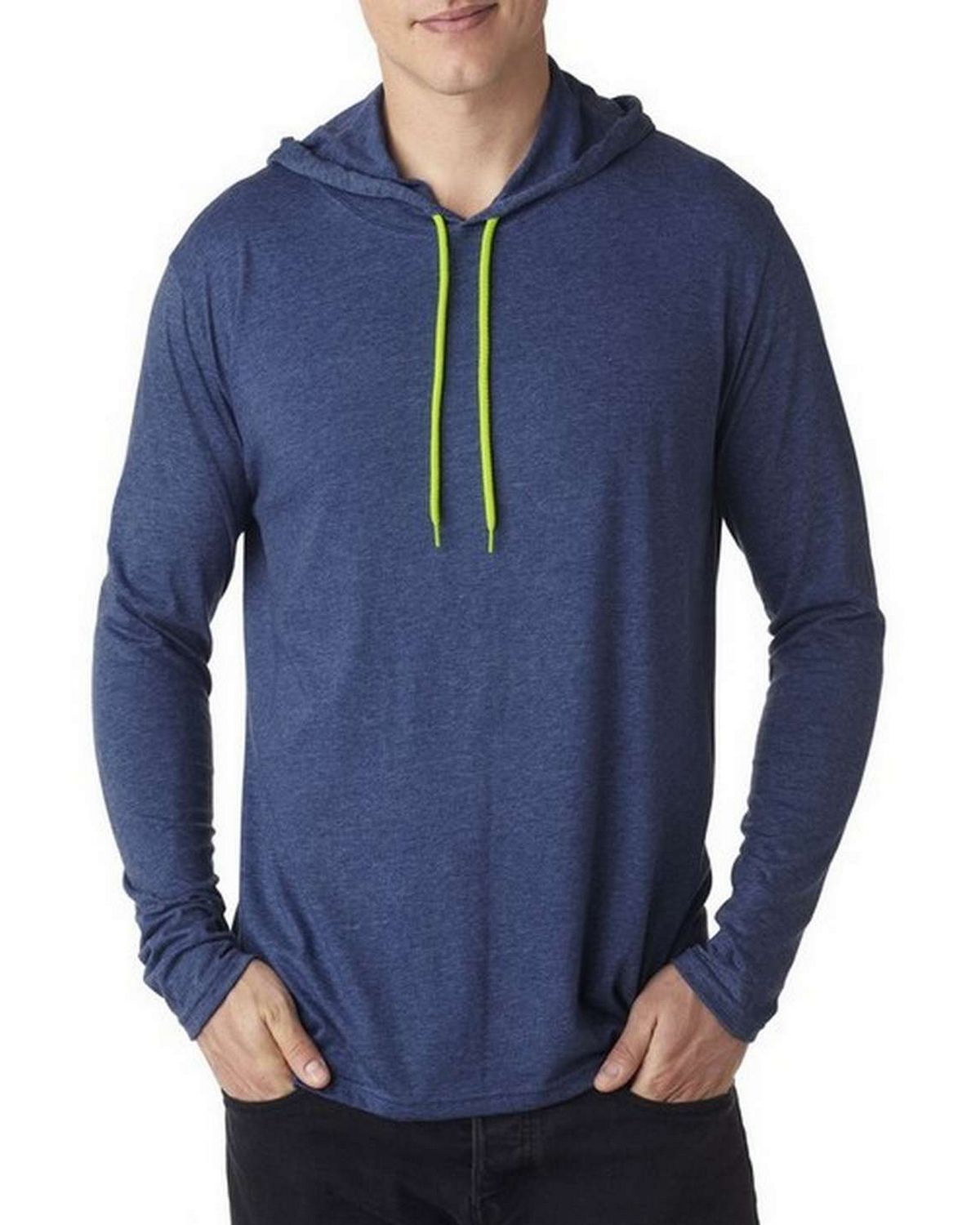 Anvil A987 | Anvil A987 Men's Lightweight Long Sleeve Hooded Tee