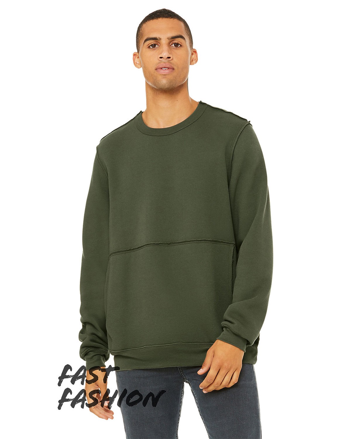 Bella + Canvas 3743 Unisex Raw Seam Crewneck Pullover