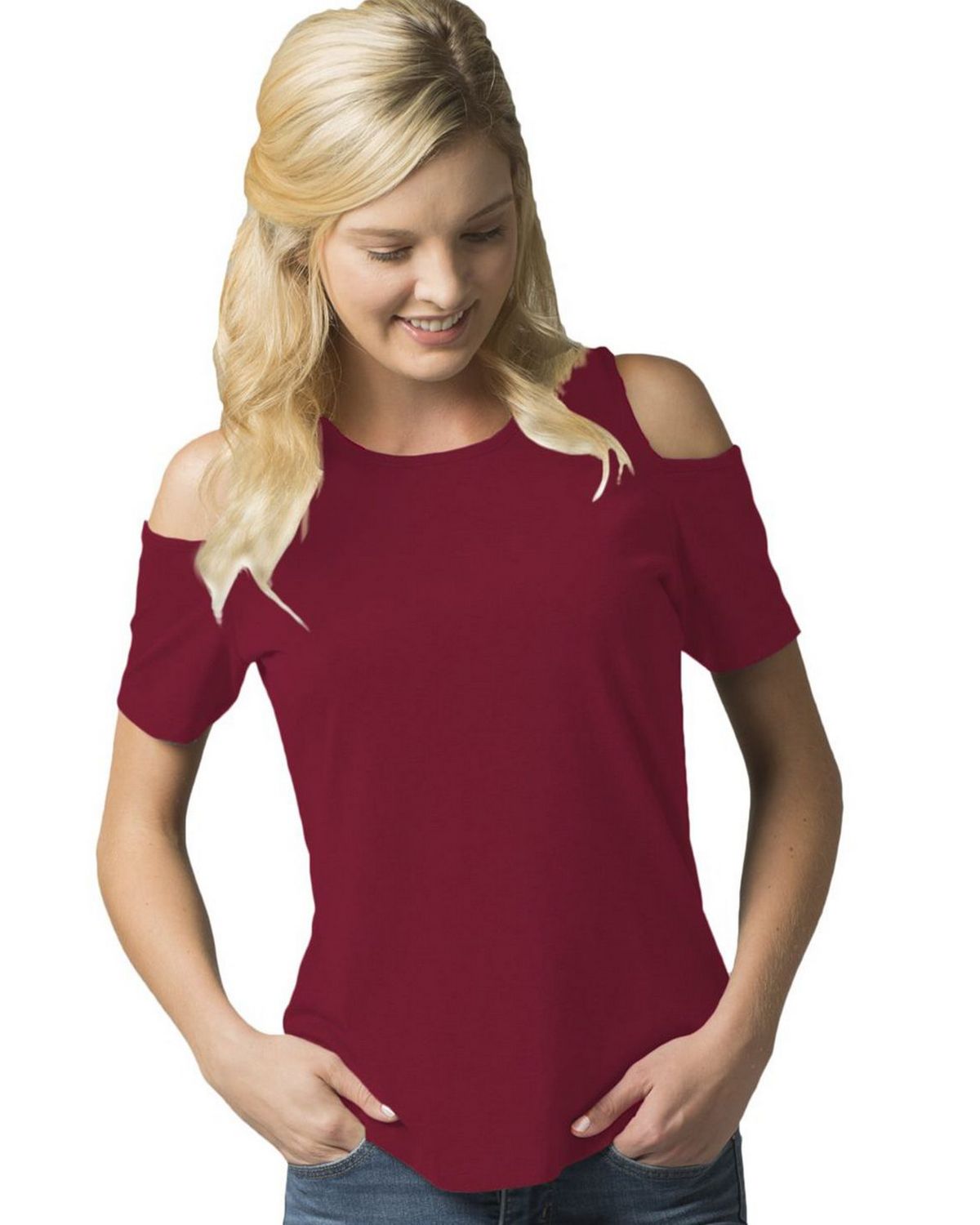 Boxercraft T32 Womens Cold Shoulder Tee Shop At ApparelnBags