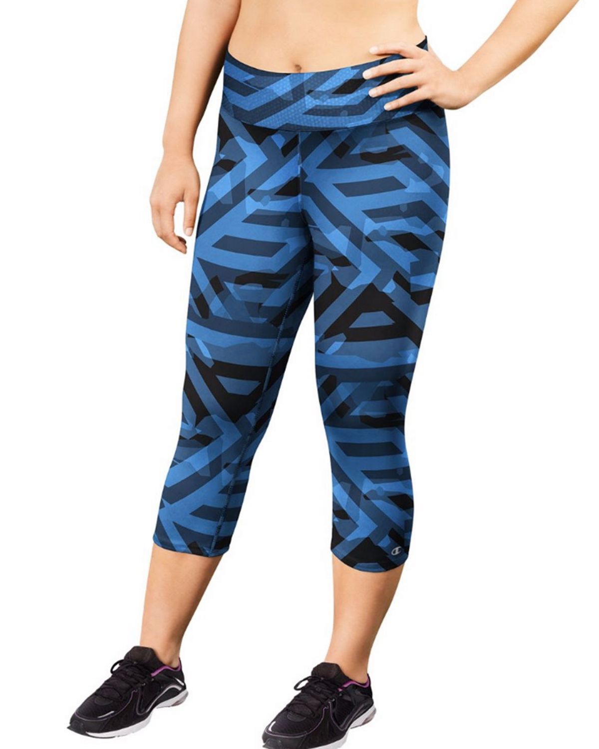 Champion QM979P Women's Plus Absolute Smoothtec Band Printed Capris