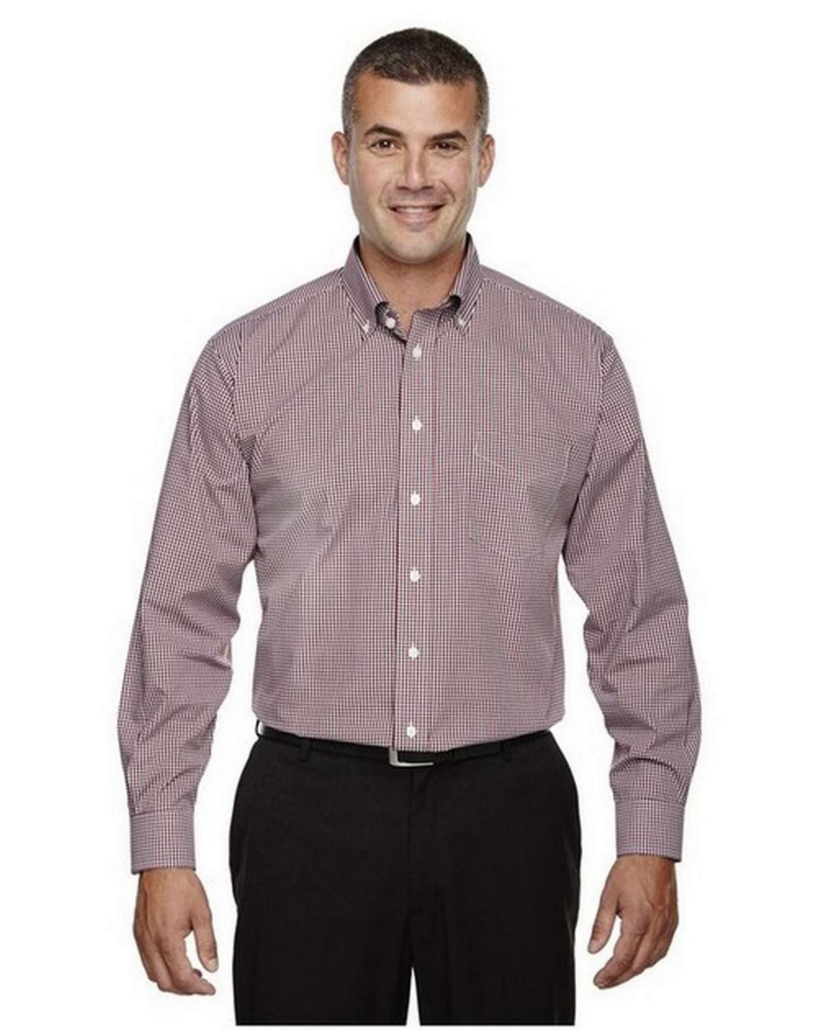 Devon & Jones D640 Men Crown Collection Gingham Check Shirt