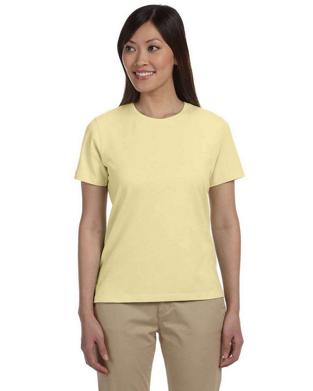Devon & Jones Pink DP155W Women's Stretch Jersey T Shirt