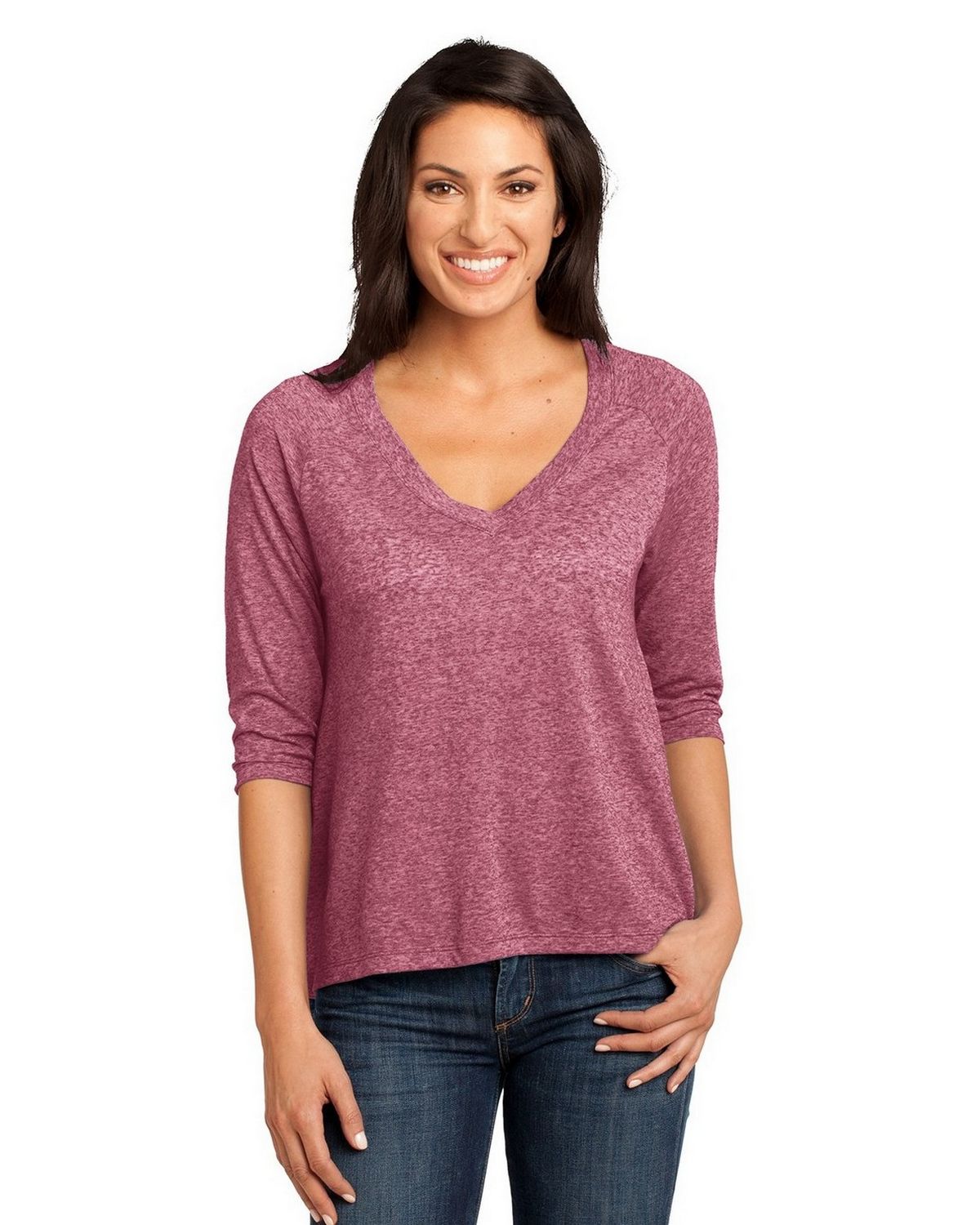 District DM462 | District DM462 Women's Microburn V-Neck Raglan Tee