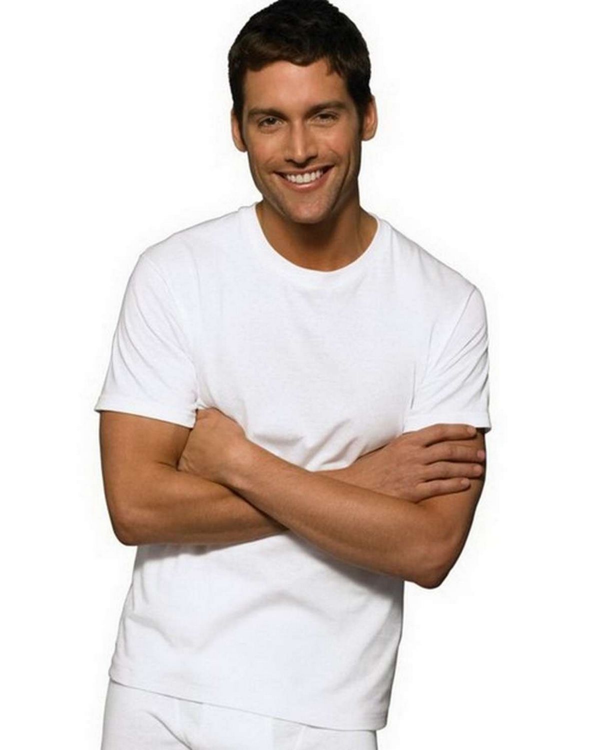 Hanes 7870W6 | Hanes 7870W6 Men's Classic White Crew Neck T Shirt P6