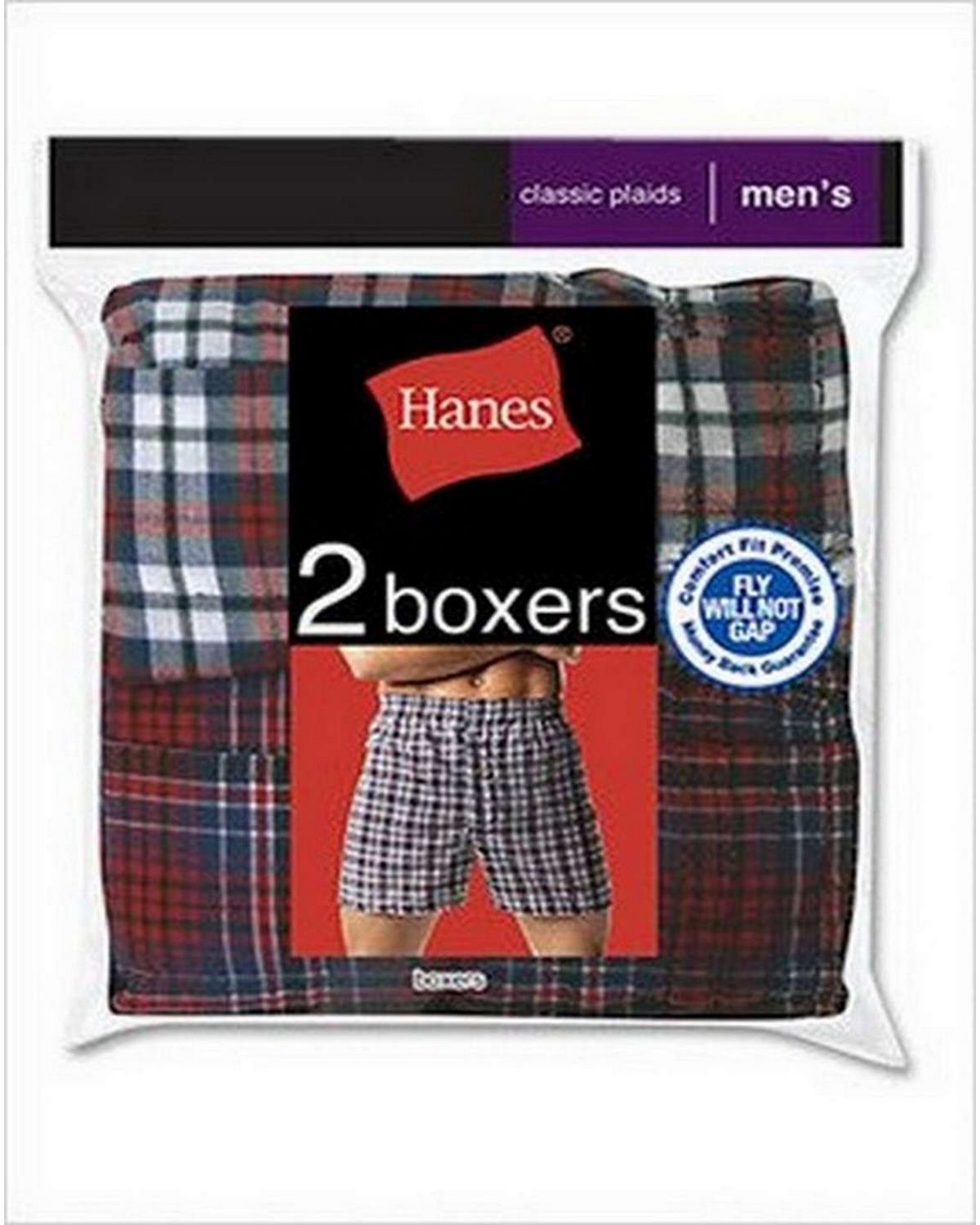 Hanes 838VTY | Hanes 838VTY Men's Red Label Tartan Boxer (Pack of 2)