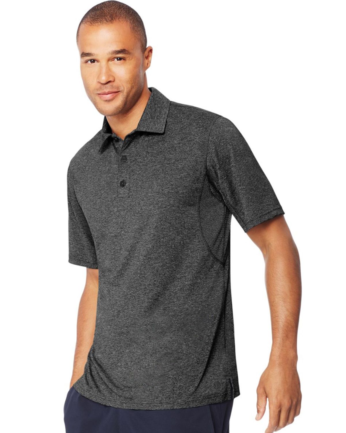 Hanes OV60C Sport Mens Heathered Performance Polo