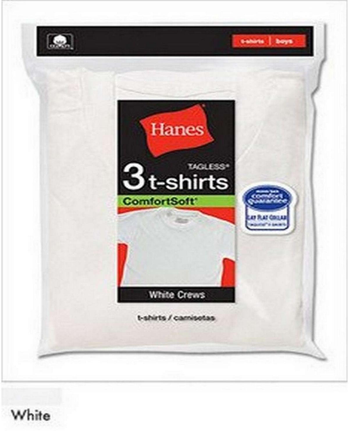 Hanes TB2133 | Hanes TB2133 Toddler Boys Red Label White Crew Neck T ...