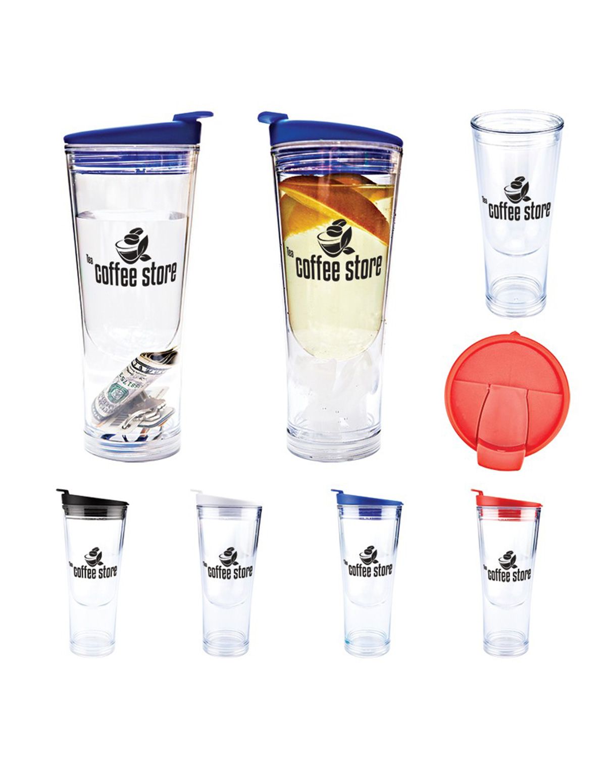 MG858 Double Wall Chill Cup with Color lid 14 Oz