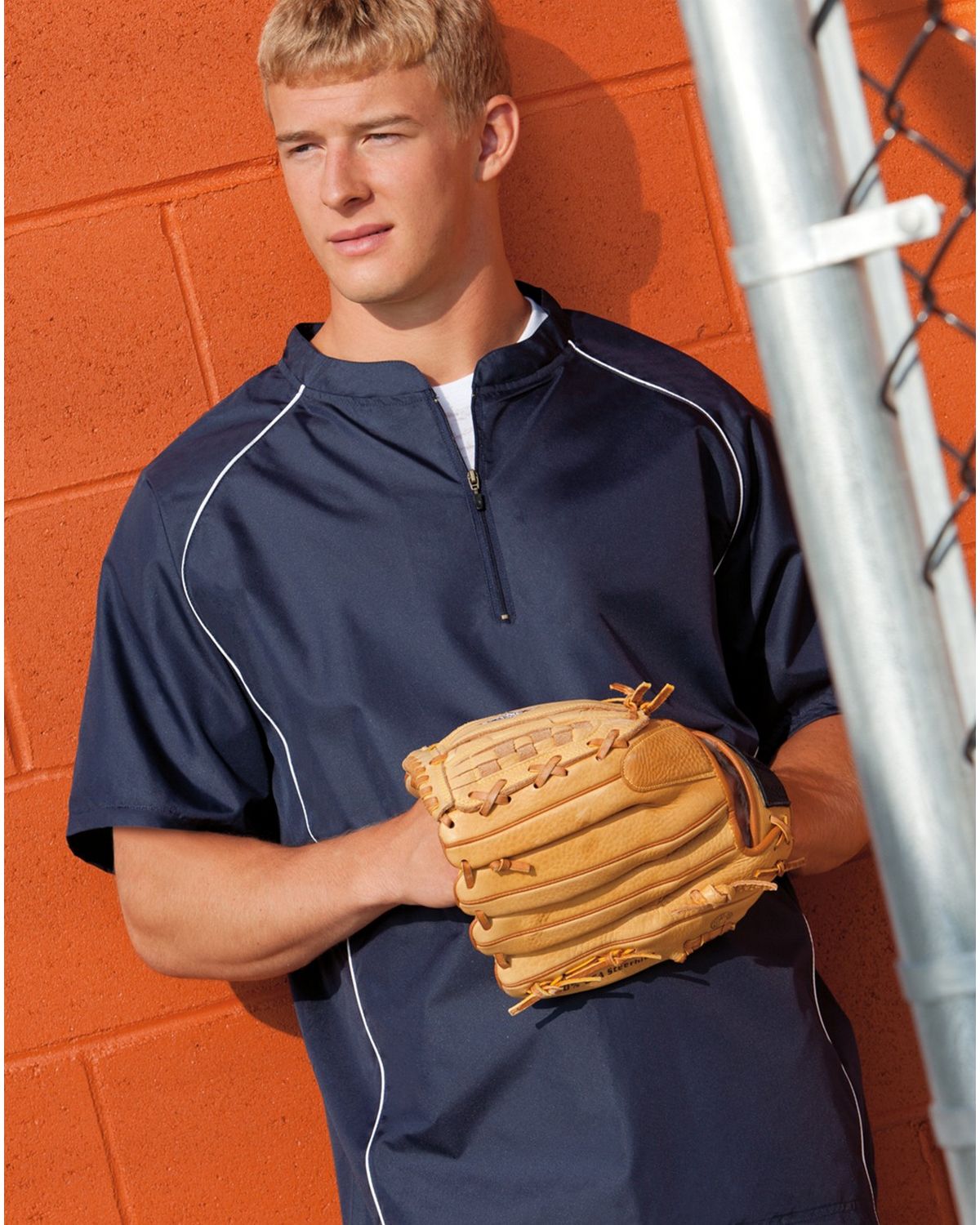 Rawlings RP9702 | Rawlings RP9702 Adult Quarter-Zip Short Sleeve Dobby ...