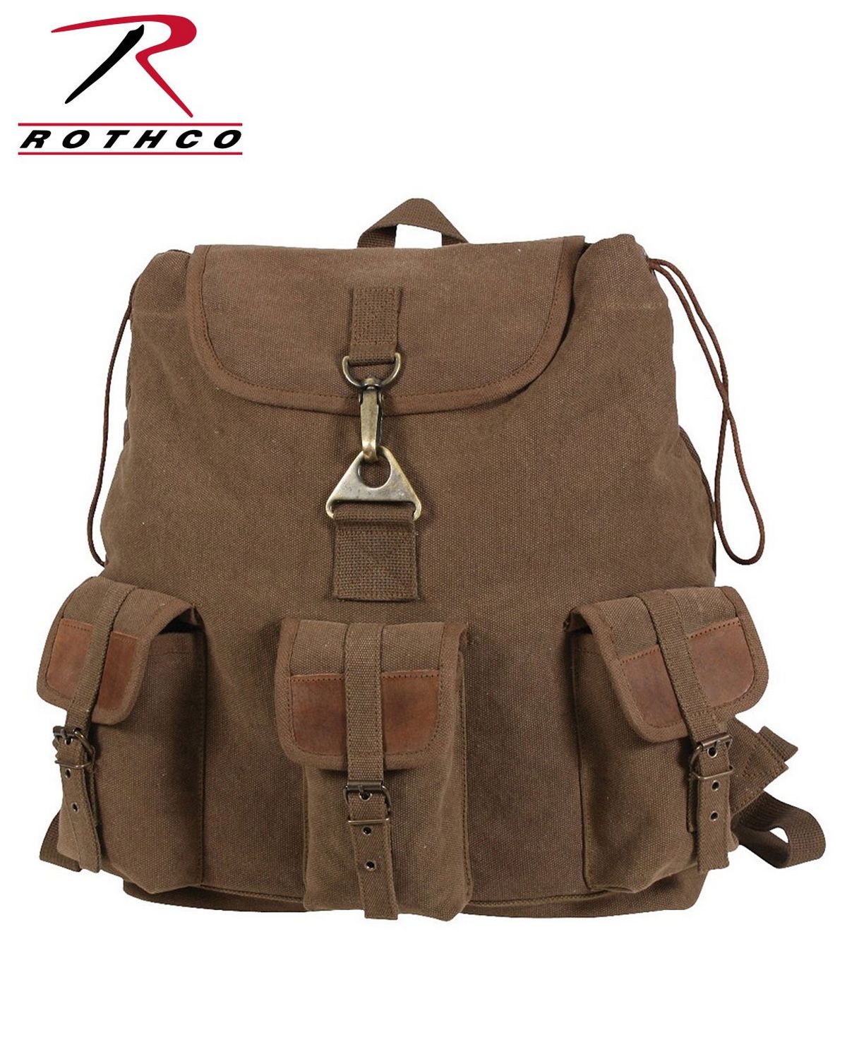 Rothco 9693 | Rothco 9693 Vintage Canvas Wayfarer Backpack with Leather ...