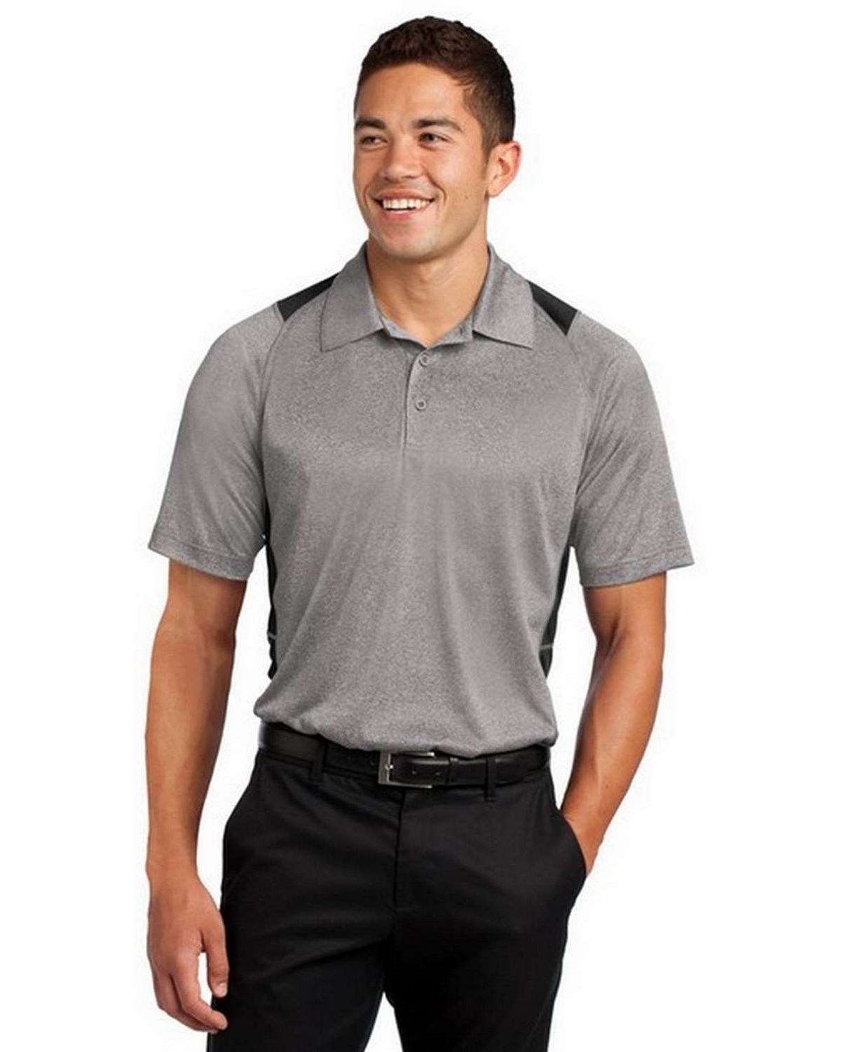 Sport-Tek ST665 Men's Heather Colorblock Contender Polo