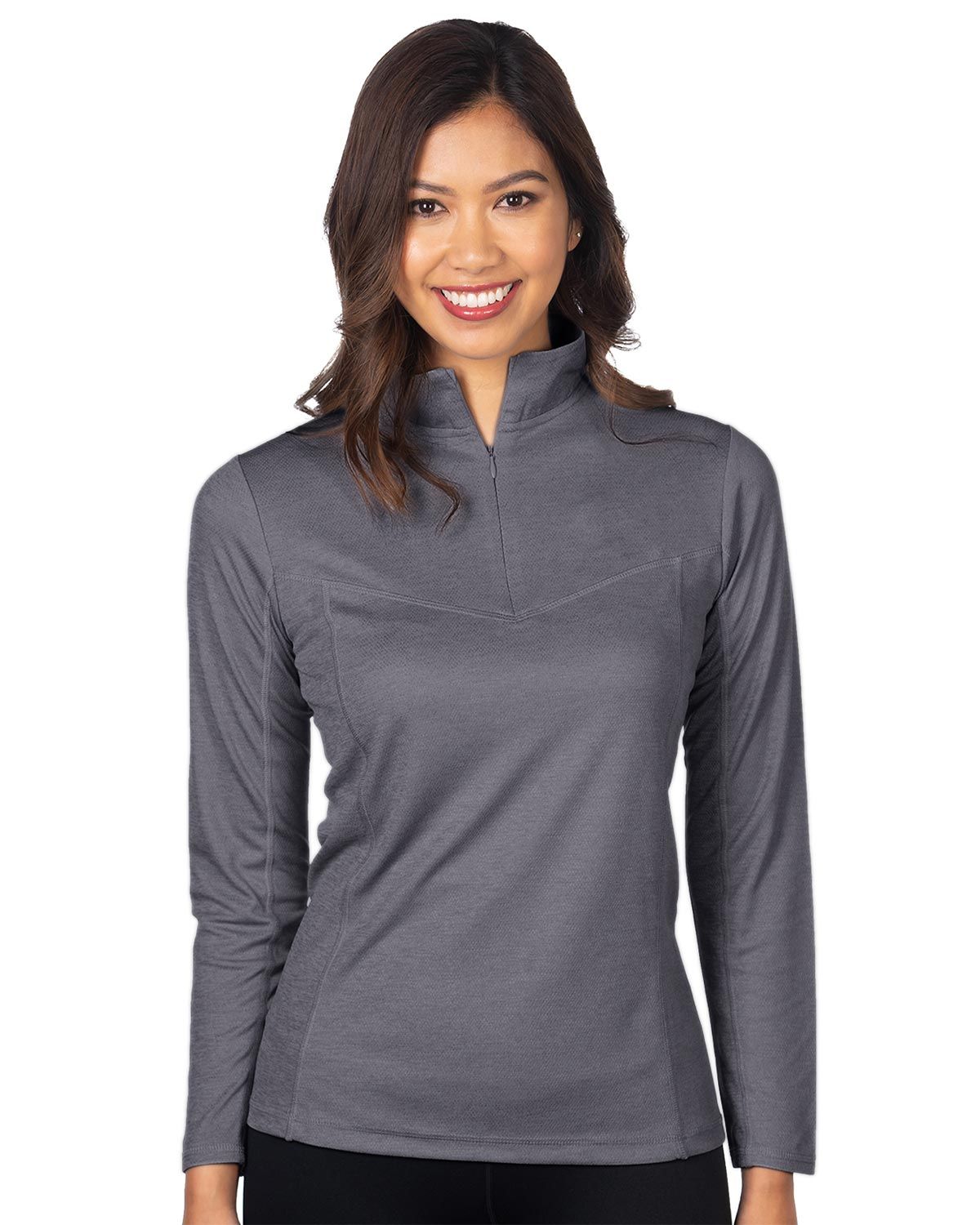 Tri-Mountain Performance KL521 Women’s Heather 1/4-Zip Performance Pullover