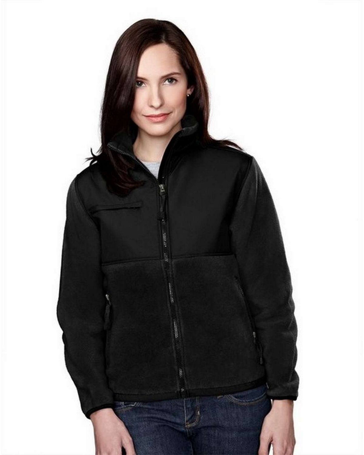 Tri-Mountain 7420 Women's Panda Fleece Jacket With Nylon Paneling