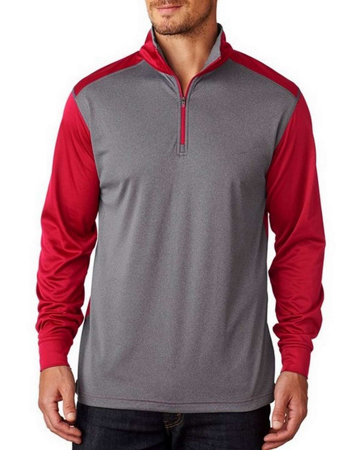 UltraClub 8232 | Ultraclub 8232 Men's Cool & Dry Sport 2-Tone 1/4-Zip ...