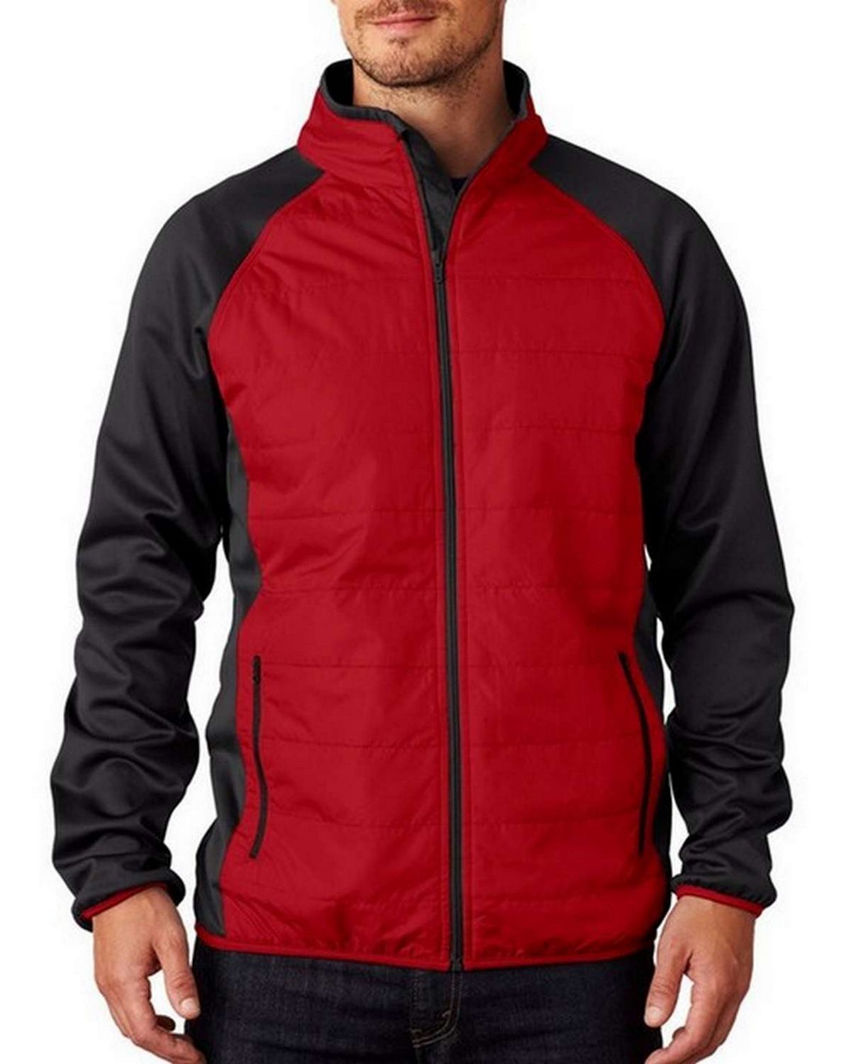 Ultraclub 8292 Adult Cool & Dry Quilted Front Full-Zip Lightweight Jacket