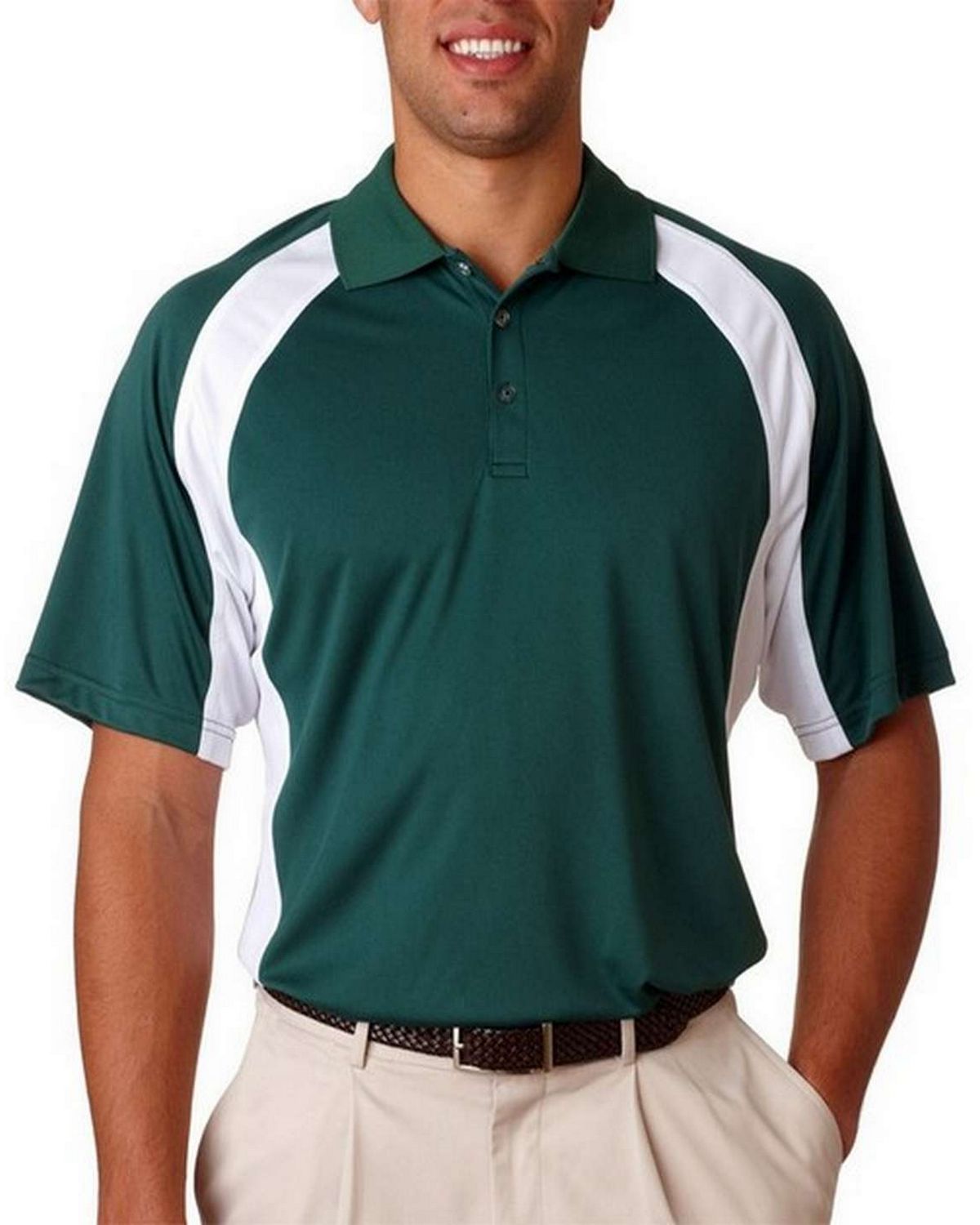 Ultraclub 8427 Men's Two Tone Performance Polo