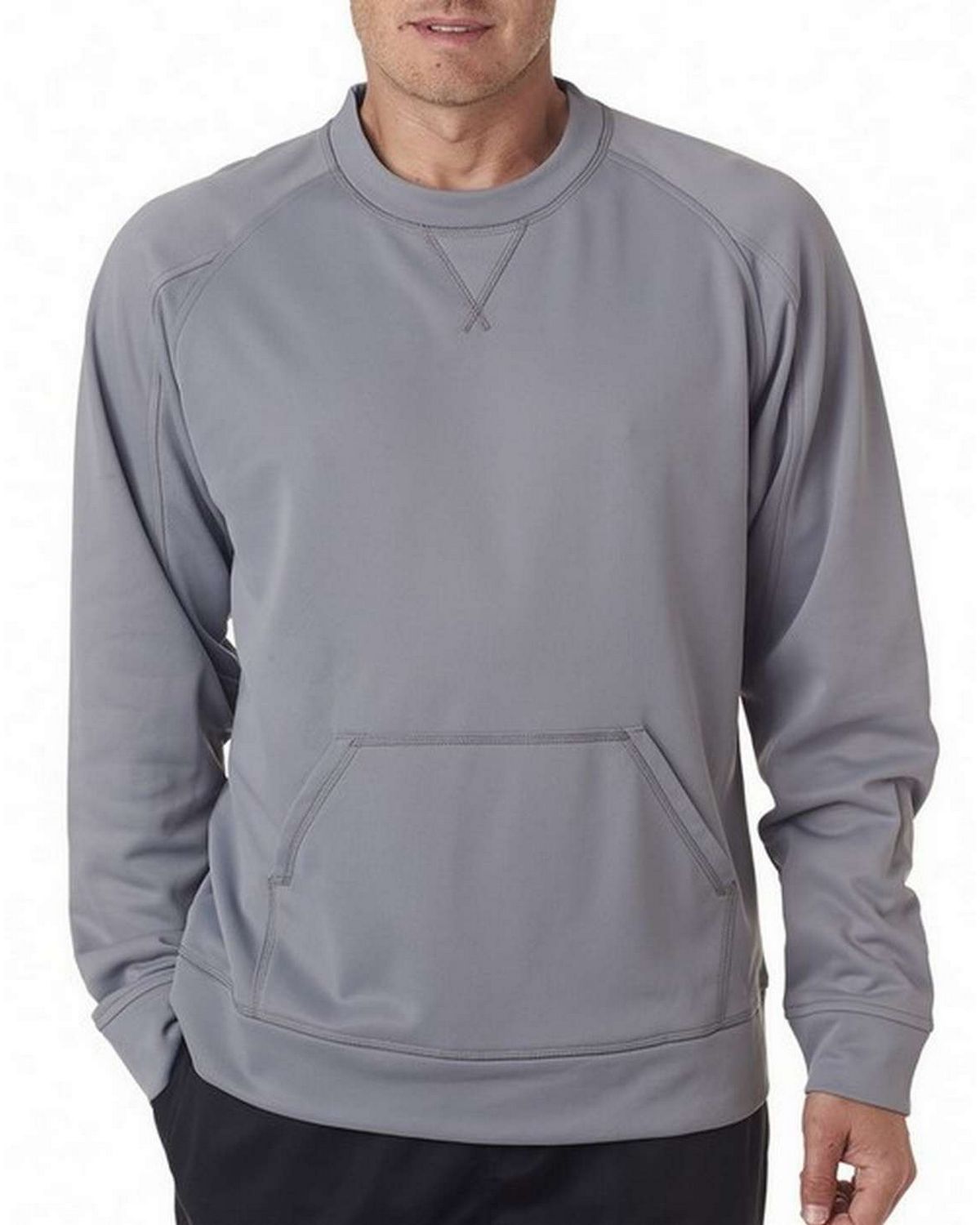 Ultraclub 8443 Adult Cool & Dry Sport Crew Neck Fleece